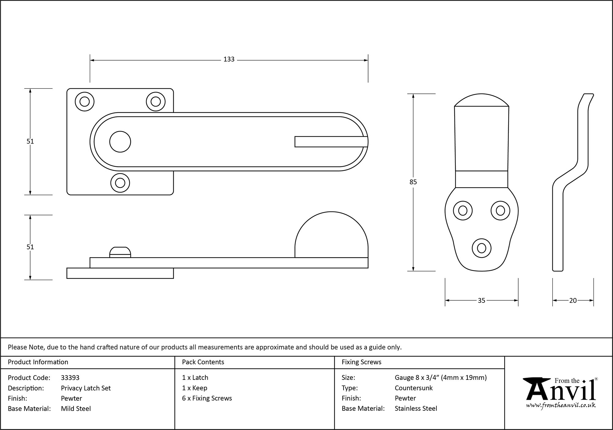 Privacy Latch Set | From The Anvil – Hand Forged